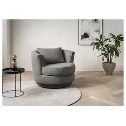 Drehsessel Home Affaire "MAISIE, Lese-Sessel, Love Seat", grau (mittelgrau), B:95cm H:77cm T:95cm, Sessel, Drehsessel, trendige Stoffe MEGA CORD und Web-Velours, 360 Grad drehbar