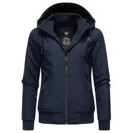 Winterjacke Ragwear "Nuggie Melange", Damen, Gr. XXL (44), blau (navy), Obermaterial: 100% Polyester. Innenfutter: 100% Polyester. Wattierung: 100% Polyester, figurumspielend h&uuml;ftbedeckend, hoch geschlossener Ausschnitt, &Auml;rmel ohne &Auml;rmelschlitz Rippstrickb&uuml;ndchen mit Gummizug, Jacken Winterjacke, stylische, melierte Damen Freizeitjacke