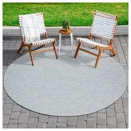 Teppich Sanat "Melissa 8000", grau (hellgrau), H:10mm &Oslash;:200cm, Kunstfaser, Teppiche, Teppich, Kurzflor, In -und Outdoor geeignet, Wohnzimmer