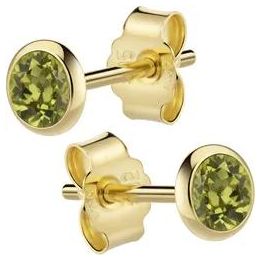 Paar Ohrstecker Vivance "585/- Gelbgold Peridot", gelb (gelb, gr&uuml;n), Ohrringe, Damen, one-size, Gold