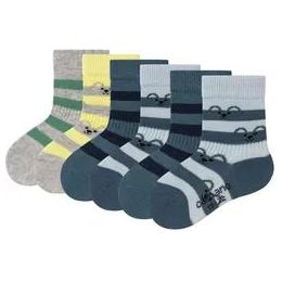 Socken Camano "Socken 6er Pack", M&auml;dchen, Gr. 15/18, blau (light blau), 69% Baumwolle 30% Polyamid 1% Elasthan, gestreift, Socken Socken
