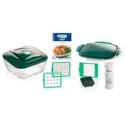 Zerkleinerer Genius "Nicer Dicer Chef inkl. Knoblauch-Schneider G5, Set 10-tlg.", gr&uuml;n (wei&szlig;, gr&uuml;n), B:24,5cm H:25cm T:16,5cm, Zerkleinerer, erm&ouml;glichen eine Arbeitserleichterung durch kinderleichte Anwendung