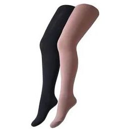 Strumpfhose Camano "Strumpfhose 2er Pack", M&auml;dchen, Gr. 152/164, bunt (navy, fuchsia), 75% Baumwolle, 22% Polyamid, 3% Elasthan, Strumpfhosen Strumpfhose