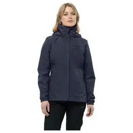 Regenjacke Jack Wolfskin "STORMY POINT 2L JKT W", Herren, Gr. XS, blau (night blau), Obermaterial: 100% Polyester. Netzfutter: 100% Polyester, unifarben, klassisch h&uuml;ftlang, hoch geschlossener Ausschnitt, B&uuml;ndchen, Jacken Regenjacke, Wasserdicht, winddicht, &Uuml;bergangsjacke