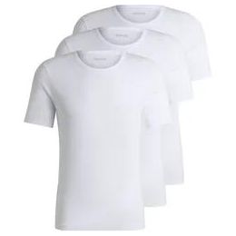 T-Shirt BOSS "Rundhals BOSS ONE", Herren, Gr. XXL (56), wei&szlig; (wei&szlig;100), Jersey, Obermaterial: 100% Baumwolle, unifarben, Basic, Rundhals, eingesetzt normaler Saum, Shirts T-Shirt, mit dezentem BOSS Logo-Print, Topseller