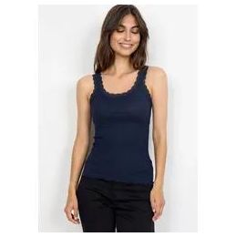 Tanktop soyaconcept "SC-SARONA 1", Damen, Gr. XL, schwarz (midnight), Jersey, Obermaterial: 55% Seide, 45% Baumwolle, unifarben, normal, Rundhals, Tops Tanktop, mit Seide