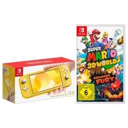 Nintendo SWITCH Konsolen-Set "Lite", gelb, B:20,8cm H:9,11cm T:2,84cm, Spielekonsolen, inkl. Mario 3D World + Bowser's Fury