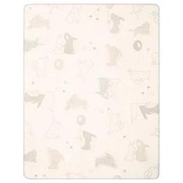 Babydecke Biederlack "Babydecke Littel Rabbits", beige, B:75cm L:100cm, Obermaterial: 58% Baumwolle, 35% Polyacryl, 7% Polyester, Wohndecken, Babydecke, Babydecke Littel Rabbits mit verspielten Hasen