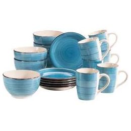 M&auml;ser Kaffeeservice OTTO HOME "Geschirr-Set, Service Bell Tempo", blau (dunkelblau), 18 Stk., Keramik, Geschirr-Sets, Kaffeeservice, mit Spiraldekor, 18 Teile, f&uuml;r 6 Personen