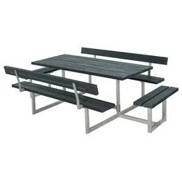Garten-Essgruppe Plus "&raquo;Basic&laquo; Kombim&ouml;bel + Anbau und 2 R&uuml;ckenlehnen", grau, B:184cm H:75cm T:260cm, Polywood, Stahl, Sitzm&ouml;bel-Sets, 260x184x75/45 cm