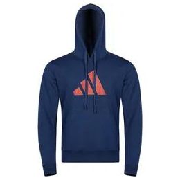Hoodie Adidas PERFORMANCE "Perfo Script Graphic Hoody" Gr. S, blau, Sweatshirts, Herren, S, Obermaterial: 100% Baumwolle, Hoodie