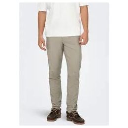 Only & Sons Anzughose ONLY & SONS "ONSMARK PETE SLIM DOBBY 0058 PANT NOOS", Herren, Gr. 29, L&auml;nge 34, grau (fallen rock), Web, Obermaterial: 88% Baumwolle, 9% Polyester, 3% Elasthan, unifarben, slim fit normal, Hosen Anzughose
