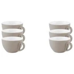 Cappuccinotasse APS "6er Set Cappuccino Tassen -SNUG-", grau, H:6,5cm &Oslash;:10,5cm, Porzellan, Trinkgef&auml;&szlig;e, Cappuccinotasse, f&uuml;r Hei&szlig;getr&auml;nke aller Art geeignet