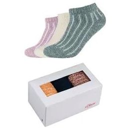 Sneakersocken s.Oliver "3er Pack", Herren, Gr. 39-42, blau (stormy sea), 69% Polyester, 29% Polyester, 2% Elasthan, meliert, Socken Sneakersocken