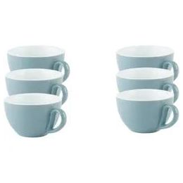 Cappuccinotasse APS "6er Set Cappuccino Tassen -SNUG-", blau, H:6,5cm &Oslash;:10,5cm, Porzellan, Trinkgef&auml;&szlig;e, Cappuccinotasse, f&uuml;r Hei&szlig;getr&auml;nke aller Art geeignet