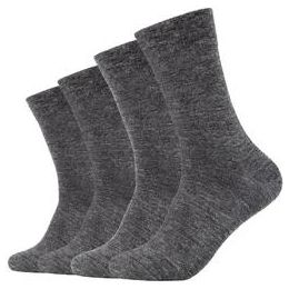 Socken Camano "4er Pack", Damen, Gr. 43-46, grau, 40% Wolle, 40% Polyacryl, 18% Polyamid, 2% Elasthan, uni, Socken Socken
