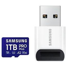 Samsung Speicherkarte "Pro Plus 1TB + USB-Kartenleser", blau, 1000 GB, Speicherkarten