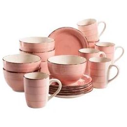 M&auml;ser Kaffeeservice OTTO HOME "Geschirr-Set, Service Bell Tempo", orange (koralle), 18, Keramik, Geschirr-Sets, Kaffeeservice, mit Spiraldekor, 18 Teile, f&uuml;r 6 Personen
