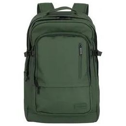 Freizeitrucksack Travelite "BASICS Laptoprucksack", Gr. B/H/T: 33cm x 48cm x 20cm, gr&uuml;n (oliv), Polyester, unifarben, Basic, Rucks&auml;cke Freizeitrucksack, aus robuster Plane &ndash; ideal f&uuml;r Schule, Arbeit und Reisen