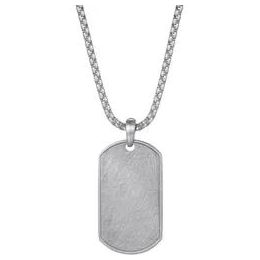 Kette mit Anh&auml;nger Firetti "Schmuck Geschenk Edelstahl Halsschmuck Halskette Dog Tag Ice", silber (edelstahlfarben), Halsketten, Herren, Edelstahl, L: 65