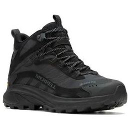 Wanderschuh Merrell "MOAB SPEED 2 MID GORE-TEX", Damen, Gr. 43, schwarz, Synthetik, Schuhe Wanderschuh, wasserdicht dank Gore-Tex Membrane