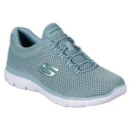 Slip-On Sneaker Skechers "SUMMITS", Damen, Gr. 40, blau (t&uuml;rkis), Textil, Schuhe Sneaker, Freizeitschuh, Halbschuh, Schlupfschuh mit komfortabler Innensohle, Topseller