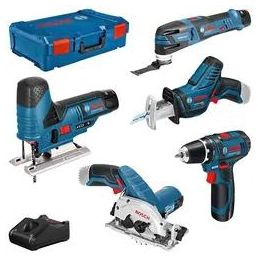 Elektrowerkzeug-Set Bosch PROFESSIONAL, blau, Werkzeugmaschinen-Sets, 11-tlg., Professional 12V Akku-System