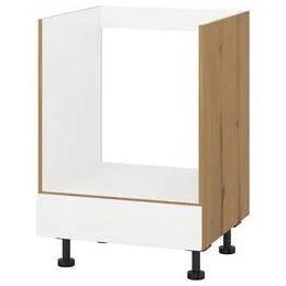 Herdumbauschrank KOCHSTATION "KS-Scafa", wei&szlig; (wei&szlig;, eiche astig), B:60cm H:75cm T:56cm, Schr&auml;nke, Herdumbauschrank, Breite 60 cm