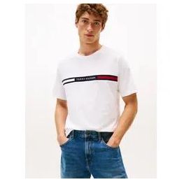T-Shirt Tommy Hilfiger "HILFIGER CHEST INSERT", Herren, Gr. L, wei&szlig;, Single Jersey, Obermaterial: 100% Baumwolle, regular fit normal, Rundhals, Shirts T-Shirt