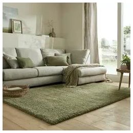 Hochflor-Teppich FLAIR RUGS "Feather", gr&uuml;n, B:120cm H:40mm L:170cm, Kunstfaser, Teppiche