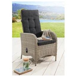 Gartensessel Destiny "PALMA", wei&szlig; (vintage wei&szlig;), B:60cm H:110cm T:62cm, Obermaterial: 100% Polyester. F&uuml;llung: 100% Polyurethan, Sessel, Aluminium, Polyrattan, inkl. Auflagen