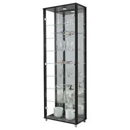 Fif M&ouml;bel Vitrine FIF M&Ouml;BEL "OPTIMA", schwarz, B:58cm H:172cm T:33cm, Holzwerkstoff, Sicherheitsglas ESG, Schr&auml;nke, Vitrine, Standvitrine/Glasvitrine 2x Glast&uuml;r,perfekt f&uuml;r Sammler,Sammlervitrine