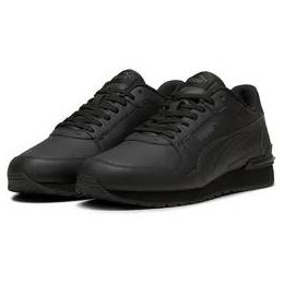 Sneaker Puma "ST RUNNER V4 L", Damen, Gr. 43, schwarz (Puma schwarz, shadow gray), Leder, Schuhe Sneaker, mit Retro-Style, mit SOFTFOAM+ Einlegesohle, mit Gummilaufsohle