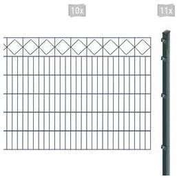 Doppelstabmattenzaun Arvotec "EXCLUSIVE 120 zum Einbetonieren "Karo" mit Zierleiste", grau (anthrazit), H:120cm, Kunststoff, Stahl, Zaunelemente, Zaunh&ouml;he 120 cm, Zaunl&auml;nge 2 - 60 m