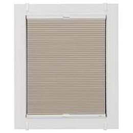 Plissee SUNLINES, beige (sand, silberfarben), B:120cm H:185cm, Obermaterial: 100% Polyester, Plissees, verspannt mit Simply-Fix Klemmtr&auml;ger, Wabenplissee