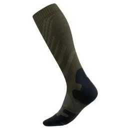 Sportsocken Bauerfeind "Outdoor Merino Compression Socks", Herren, Gr. 46-49, gr&uuml;n (gr&uuml;n, s), Polyamid, unifarben mit Farbeinsatz, normal, Socken Sportsocken, Erste Hilfe Artikel