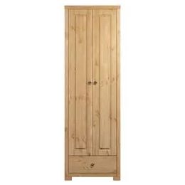 Garderobenschrank OTTO HOME "Gotland, Dreht&uuml;renschrank, Garderobe", beige (natur), B:62,5cm H:193,7cm T:40cm, Massivholz, Schr&auml;nke, Garderobenschrank, aus massiver Kiefer, FSC-zertifiziert, H&ouml;he 193 cm