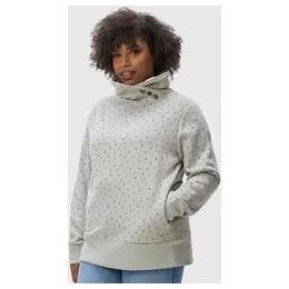 Schalkragenpullover Ragwear "Angell Plus", Damen, Gr. 44, beige, Sweatware, Material: 65% Baumwolle, 35% Polyester, gerade normal, hoch geschlossener Ausschnitt, &Auml;rmel ohne &Auml;rmelschlitz Rippb&uuml;ndchen, Pullover, Damen Sweater mit Kaminkragen