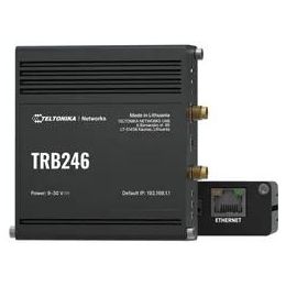 Teltonika Mobiler Router "Industrierouter, IoT-LTE-Gateway Teltonika TRB246 Cat 4, 1x RJ45 100 M", schwarz, B:9cm H:3cm T:11cm, Router