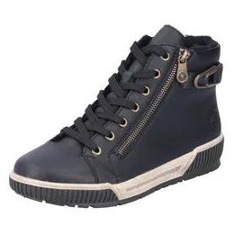 Winterboots Rieker, Damen, Gr. 38, schwarz, Lederimitat, unifarben, Schuhe Winterboots, Schn&uuml;rboots, High Top Sneaker mit praktischem Rei&szlig;verschluss