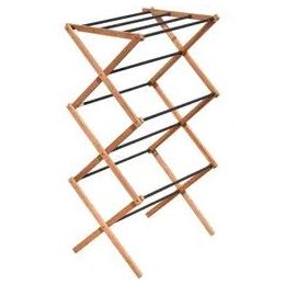 W&auml;schest&auml;nder Bischof "Falt-Turm", braun (schwarz, braun), B:73cm H:97,2cm T:38,5cm, Holz, Metall, W&auml;schest&auml;nder, Eschenholz/Metall, 5 kg. Belastbarkeit, platzsparend zu verstauen