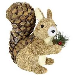 Dekofigur I.GE.A. "Eichh&ouml;rnchen", beige (natur), B:21cm H:24cm, Bast, Dekofiguren, Aus Bast Tierfigur Statue Herbstdeko Winterdeko Weihnachtsdeko
