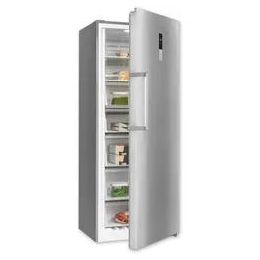 Exquisit Gefrierschrank "GS380-NF-H-050E inoxlook", Energieeffizienz: E (A-G), silber (silberfarben), B:71cm H:185,5cm T:71cm, Gefrierschr&auml;nke, 380 L Gefrierschrank: No-Frost, 4-Sterne & flexibel mit LED-Licht