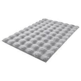 Badematte Kleine Wolke "Cloud", grau (silbergrau), H:28mm, Polyester, Badematten, Badematte, Badteppich, Uni Farben, Hoch-Tief Effekt, besonders weich