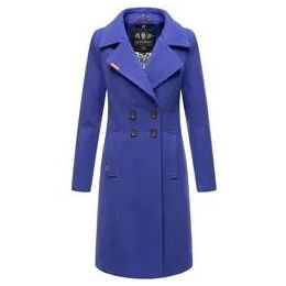 Wintermantel Navahoo "Wooly", Damen, Gr. XL (42), lila (lilablau), Obermaterial: 90% Acryl, 8% Viskose, 2% Elasthan. Innenfutter: 100% Polyester. &Auml;rmelfutter: 100% Polyester, tailliert ca. Mitte Oberschenkel, &Auml;rmel ohne &Auml;rmelschlitz normaler Saum, M&auml;ntel Wintermantel, edler Damen Trenchcoat in Wollmantel-Optik
