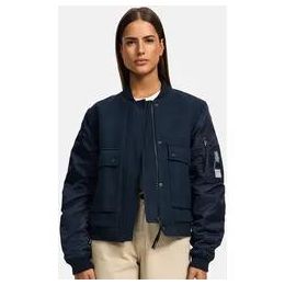 Bomberjacke Navahoo "Willstehaben 14", Damen, Gr. S (36), blau (navy), Obermaterial 1: 90% Polyacryl, 8% Viskose, 2% Elasthan. Obermaterial 2: 100% Nylon. Innenfutter: 100% Polyester. Wattierung: 100% Polyester. &Auml;rmelfutter: 100% Polyester, gerade h&uuml;ftlang, Rundhals, weit Rippstrickb&uuml;ndchen, Jacken Bomberjacke, angesagte Collegejacke mit &Auml;rmeltasche