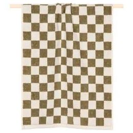 Strandtuch Pad "CHESS", gr&uuml;n (olive), B:100cm L:180cm, Frottee, Frottee, Handt&uuml;cher, Made in Europe, modernes Karo Design