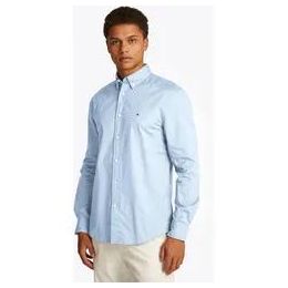 Langarmhemd Tommy Hilfiger "CORE FLEX POPLIN SOLID Regular Fit SHIRT", Herren, Gr. M, N-Gr, blau (sweet blau), Web, Obermaterial: 100% Baumwolle, regular fit, Manschette, Hemden
