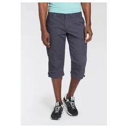 MAN'S WORLD Cargobermudas MAN'S WORLD, Herren, Gr. 52, N-Gr, blau (dunkelblau), Obermaterial: 100% Baumwolle, unifarben, regular fit knieumspielend, Hosen, in 3/4-L&auml;nge