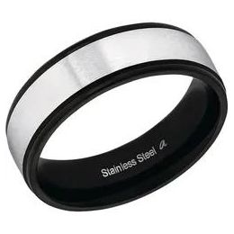 Fingerring Amor "9783809/-816/-830/-847/-793" Gr. 64, schwarz (edelstahlfarben, schwarz), Fingerringe, Herren, 64, Edelstahl, Fingerring